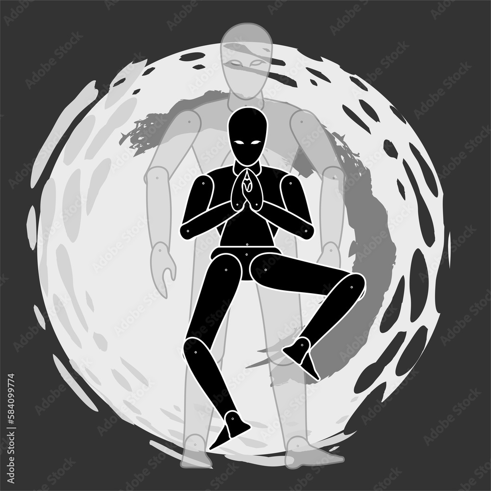 Action figures of human torsos with various styles of fighting moves ...