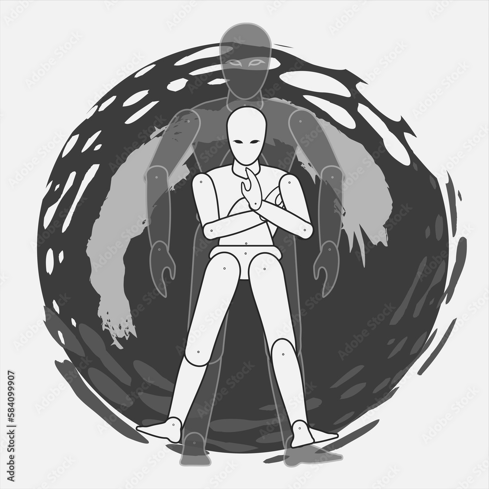 Action figures of human torsos with various styles of fighting moves ...