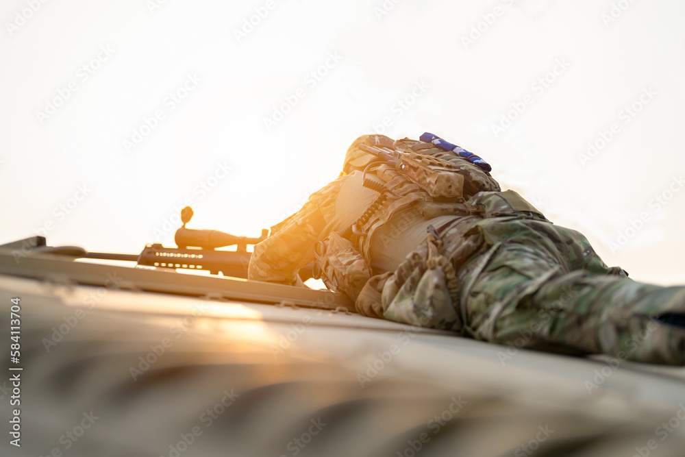 Team of U.S. Army marine corps soldier military war with gun weapon ...