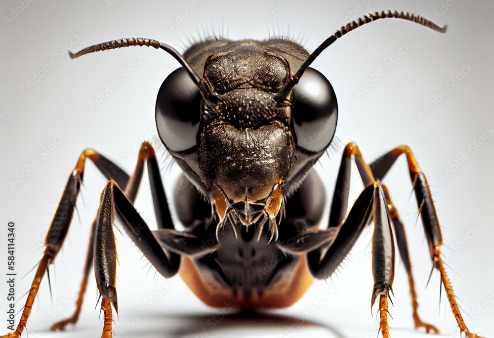 Realistic white-background image of an entire ant body. Generative AI ...
