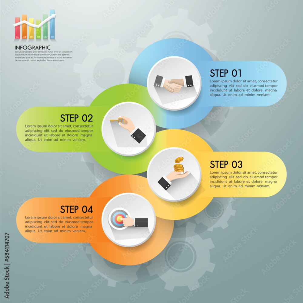 Design infographic template 4 options. Business concept can be used for ...