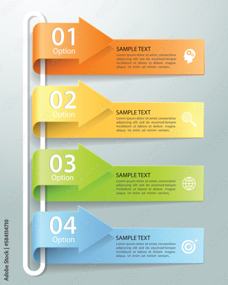 Design infographic template 4 options. Business concept can be used for ...