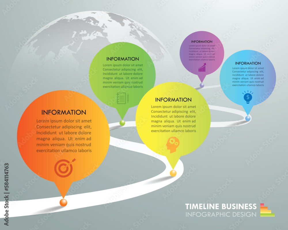 Timeline business concept infographic template, can be used for ...