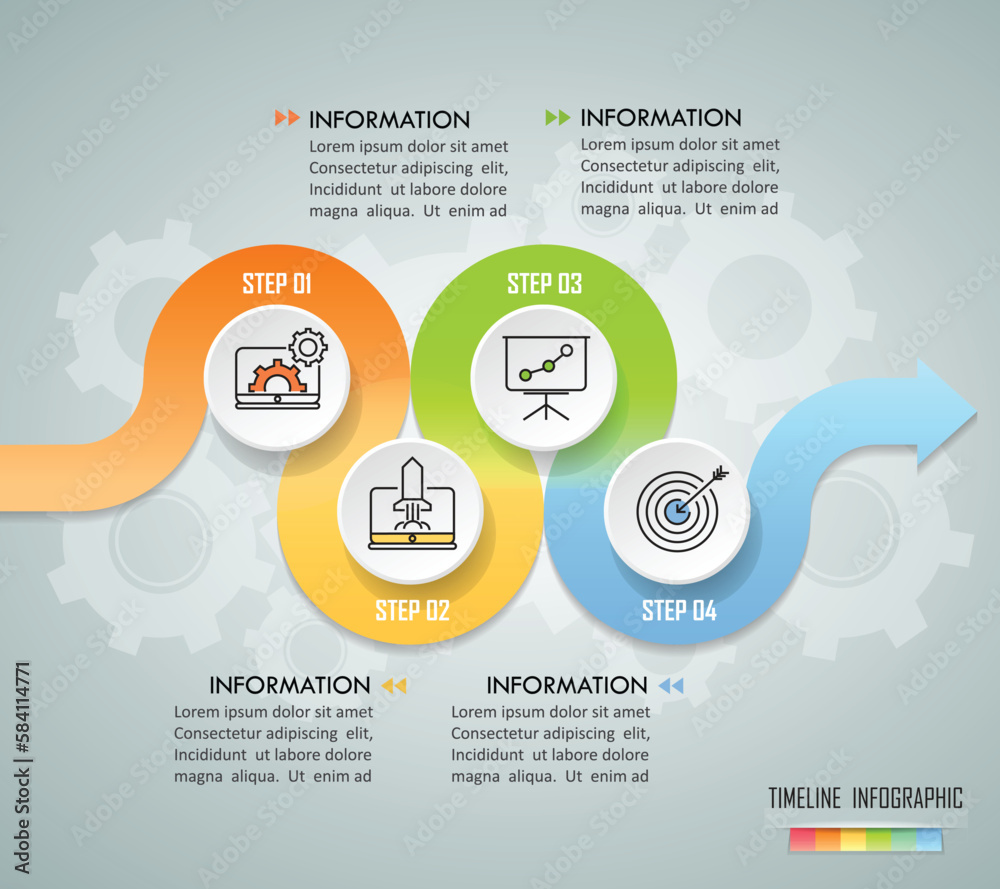 Design infographic template 4 options. Business concept can be used for ...