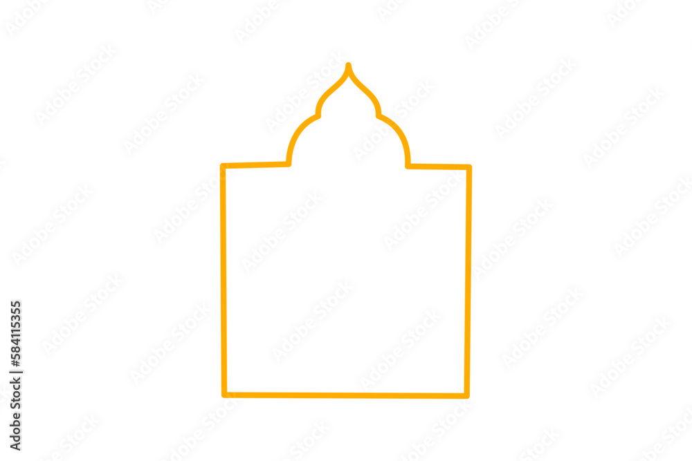 rectangle islamic frame gold border line art Stock Vector | Adobe Stock