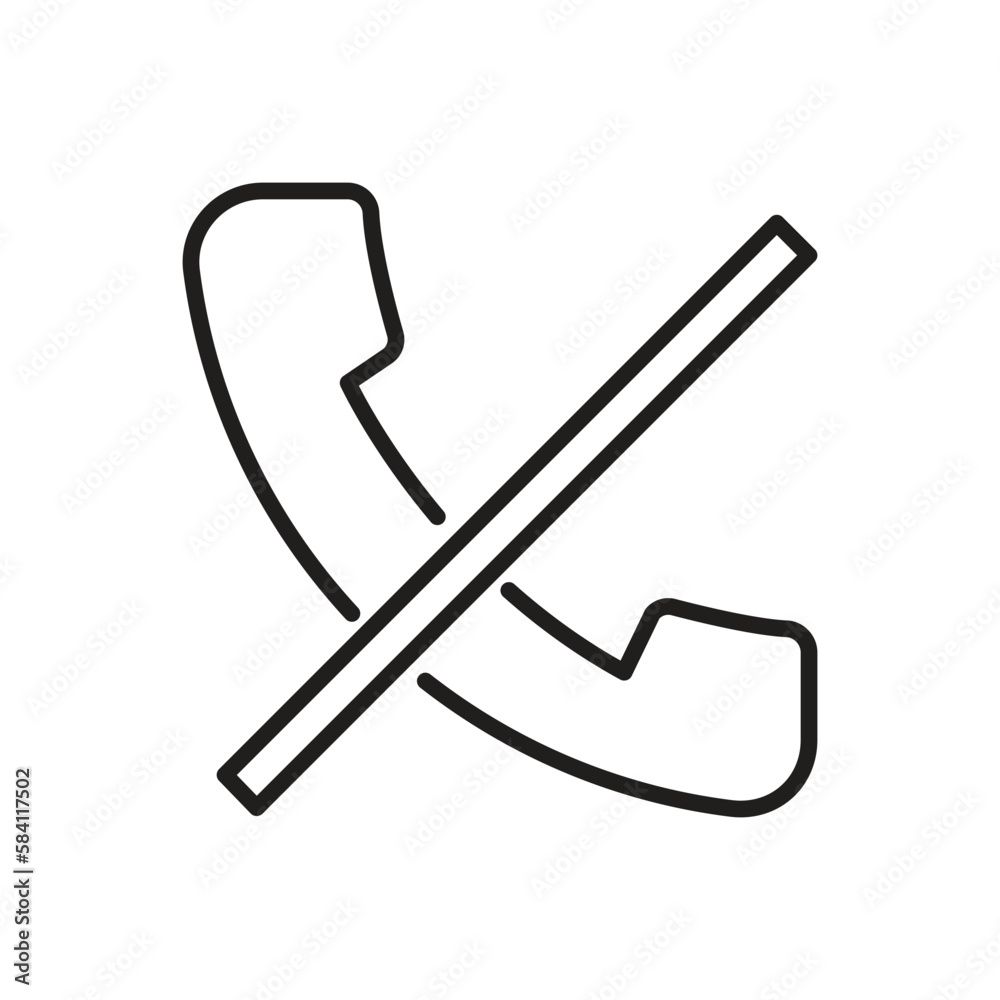 Editable Icon of Missed Call, Vector illustration isolated on white ...