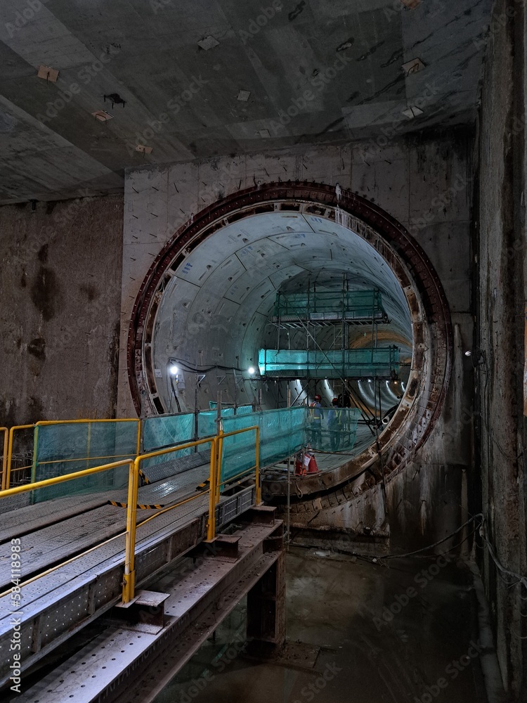 Jakarta MRT tunnel project. Tunnel project for Jakarta MRT rail. Stock ...