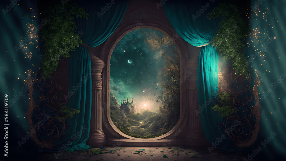 magic fantasy gateway background, neural network generated art ...