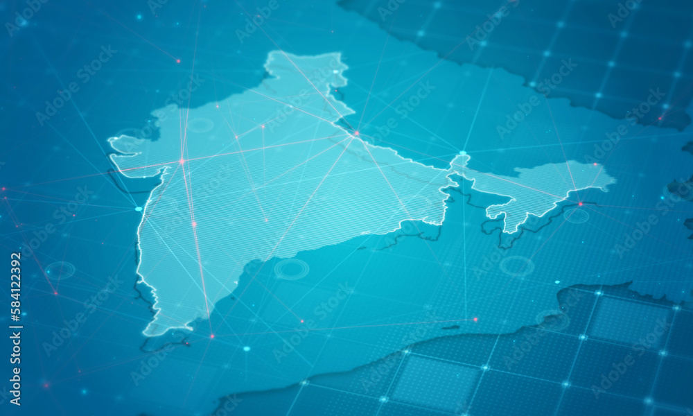 India Map Digital Cyber Background ilustração do Stock | Adobe Stock