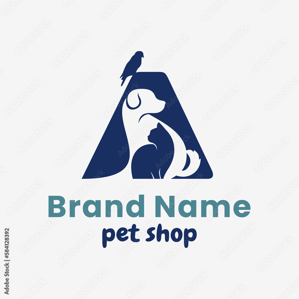 Initial Letter A Pets Logo Design Stock Vector | Adobe Stock