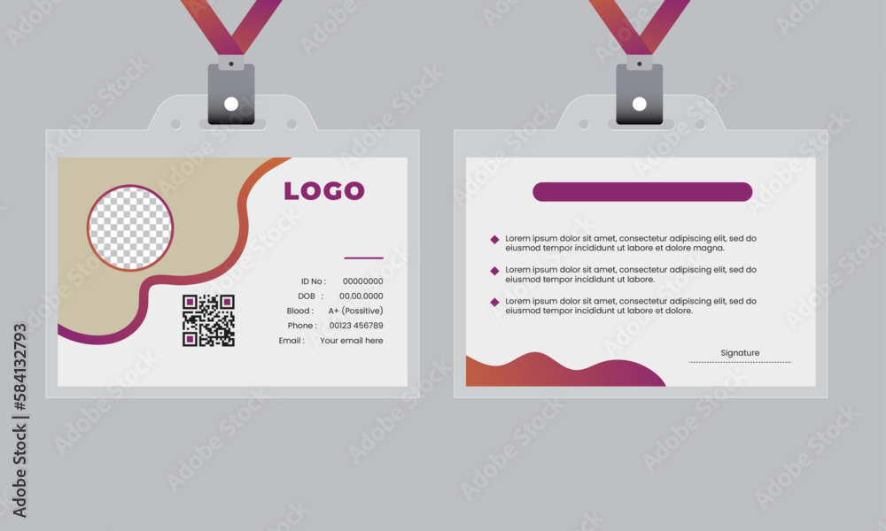 Creative ID Card Design Template. Modern Horizontal and Clean Identity ...