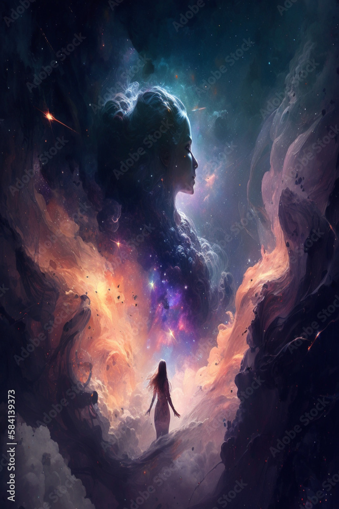 A girl flew into the constellation Andromeda and saw the pillar of ...