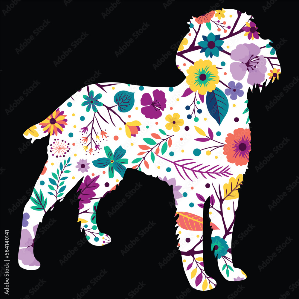 Schnoodles Vector, Schnoodle Flower Pattern vector, cute Schnoodles ...