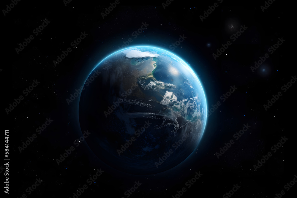 International Earth Day. Planet earth with realistic geography surface ...