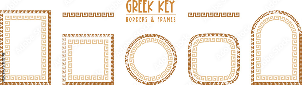 Greek key frames and borders collection. Decorative ancient meander ...