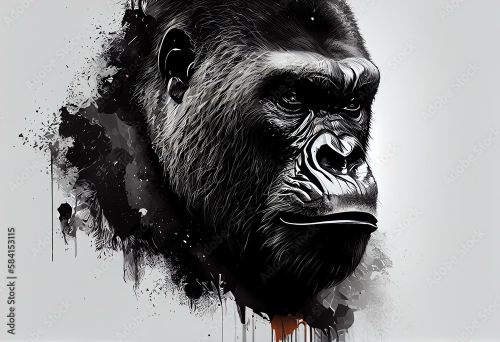 Gorilla design elements in clear PNG format for web and digital art use ...