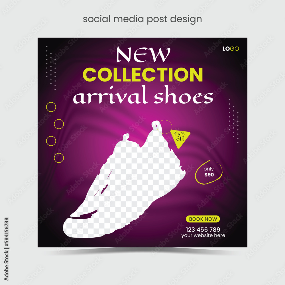 Shoe ad Banner Design, special sale offers social media post design for ...