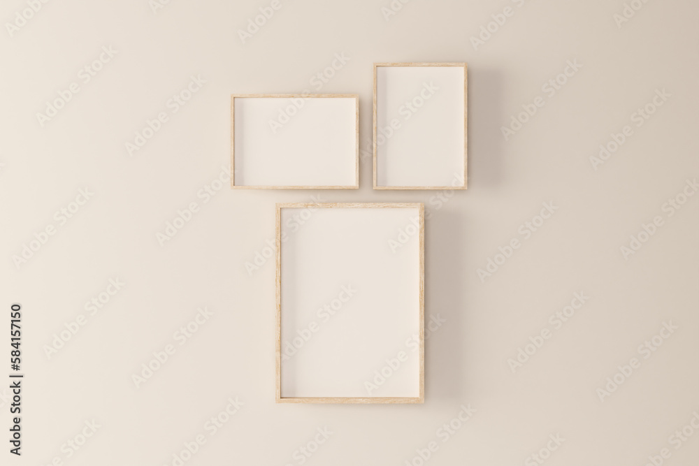 For triple horizontal and vertical picture gallery, frame mock-ups ...