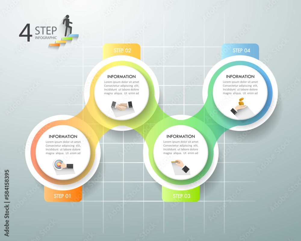 Design infographic template 4 options. Can be used for workflow layout ...