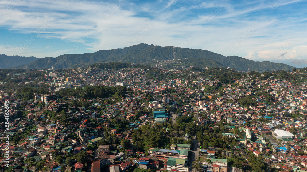 The city of Baguio is located in the mountains. Philippines, Luzon ...