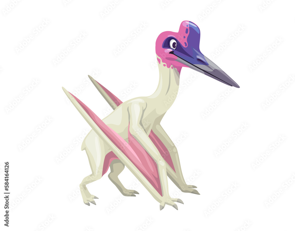 Cartoon quetzalcoatlus dinosaur character. Isolated vector genus of ...