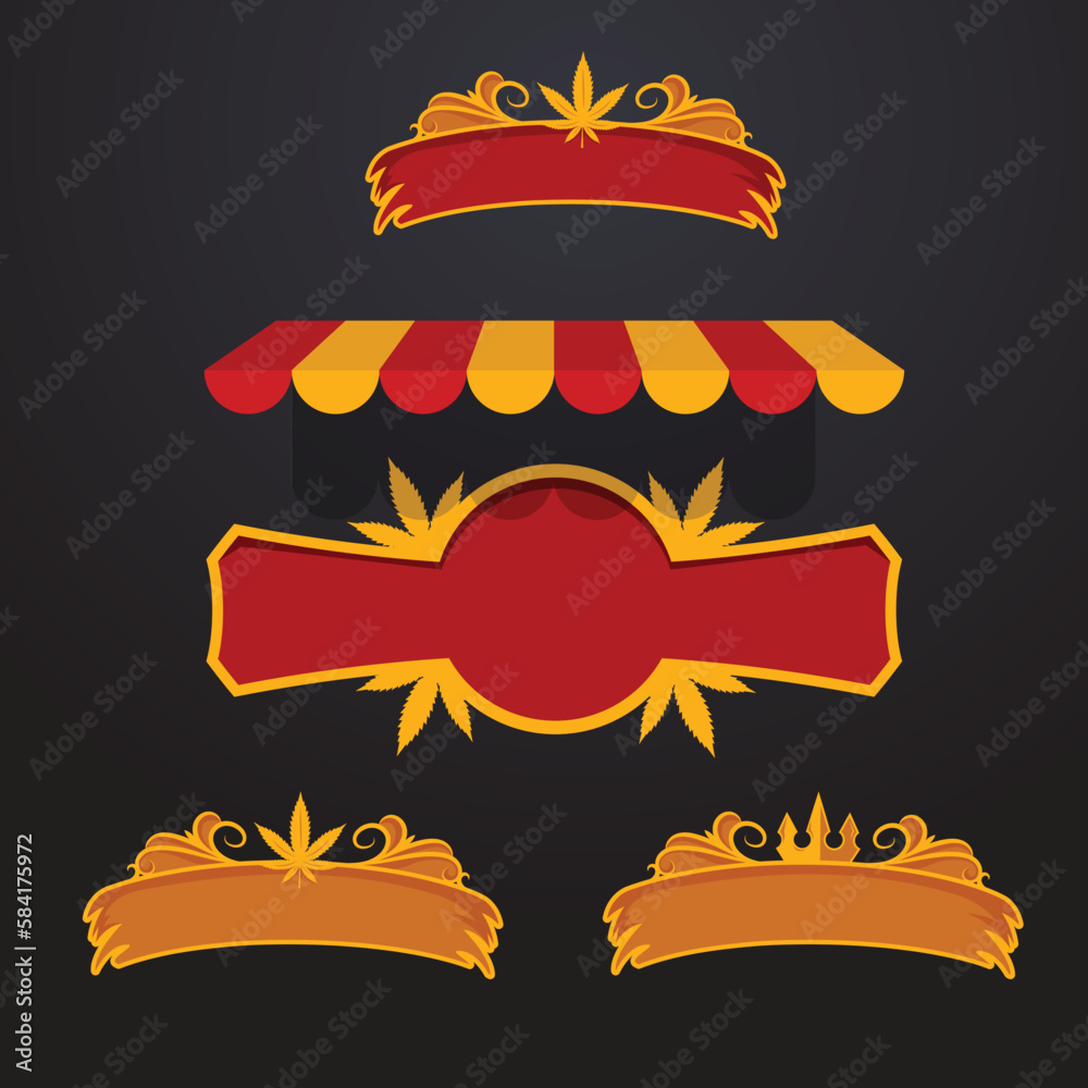 royal red and golden themed banner and labels for shop or can be used ...