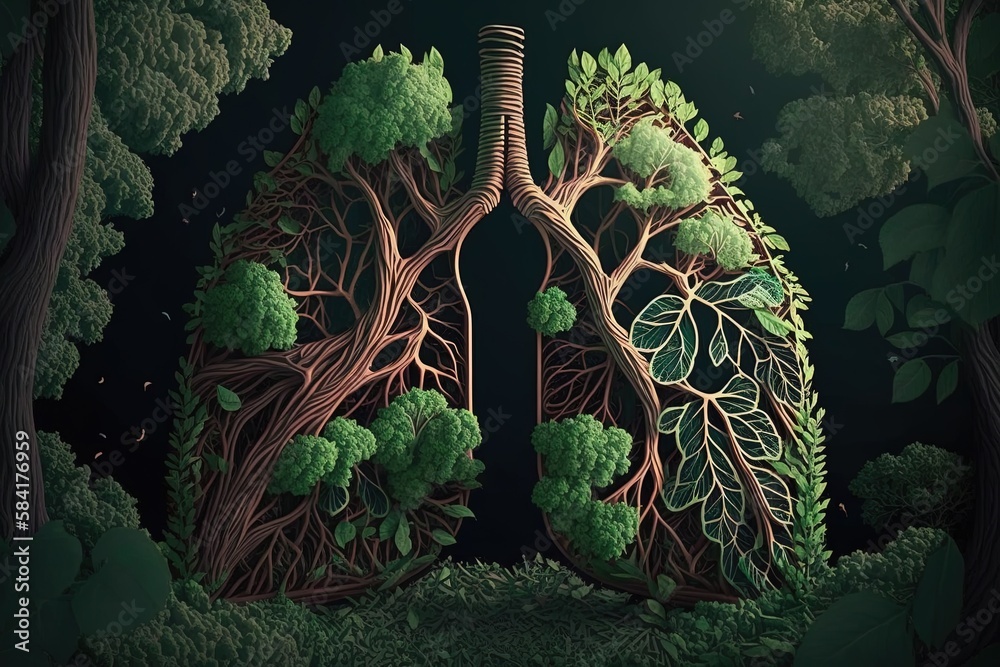 The forest is our lungs, clean ecology. Clean environment concept ...