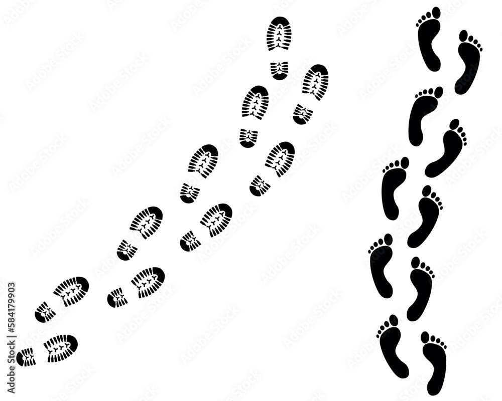 Footprint Vector Illustration Isolated on White Background Stock Vector ...