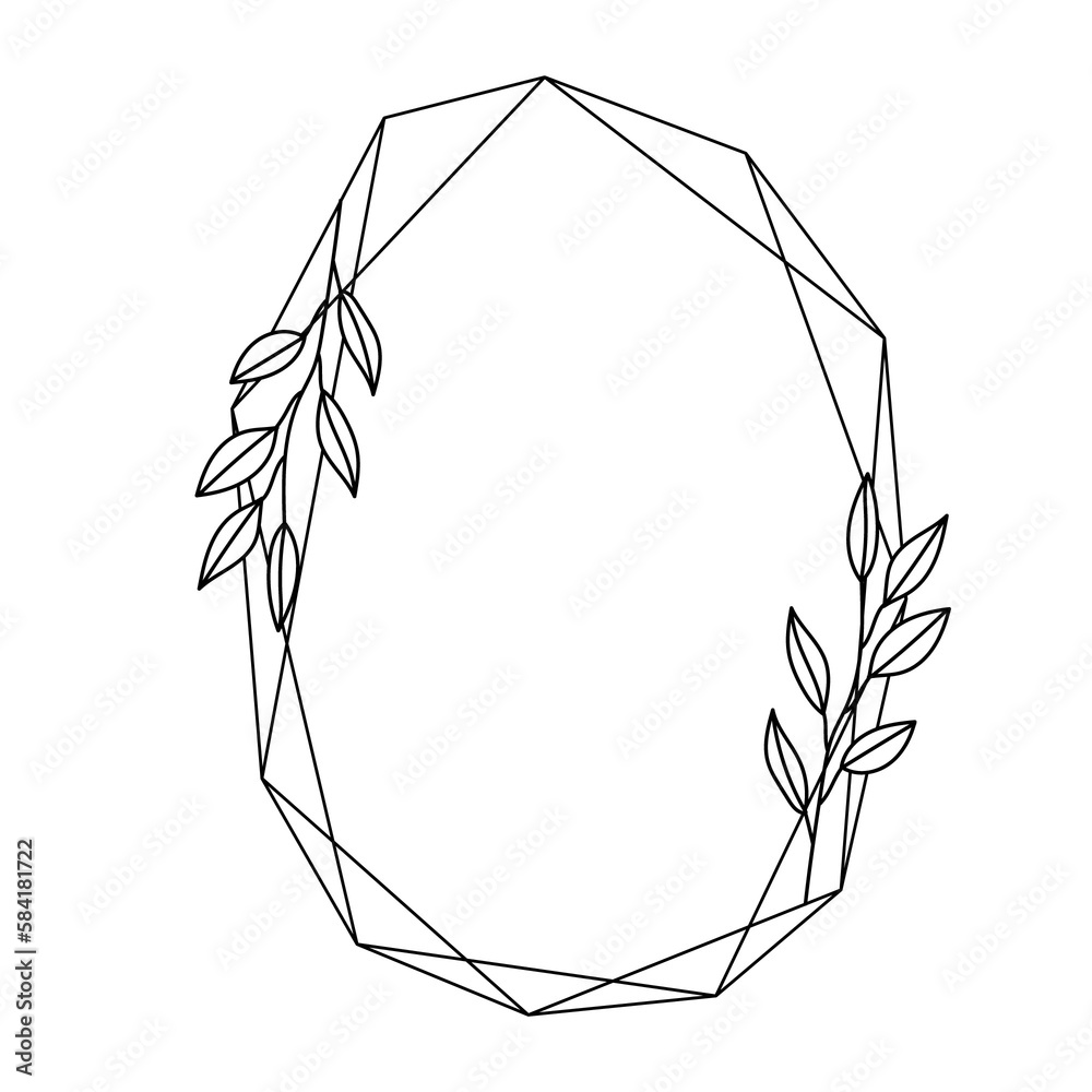 Photo & Art Print Hand drawn floral frame illustration, CholladaArt