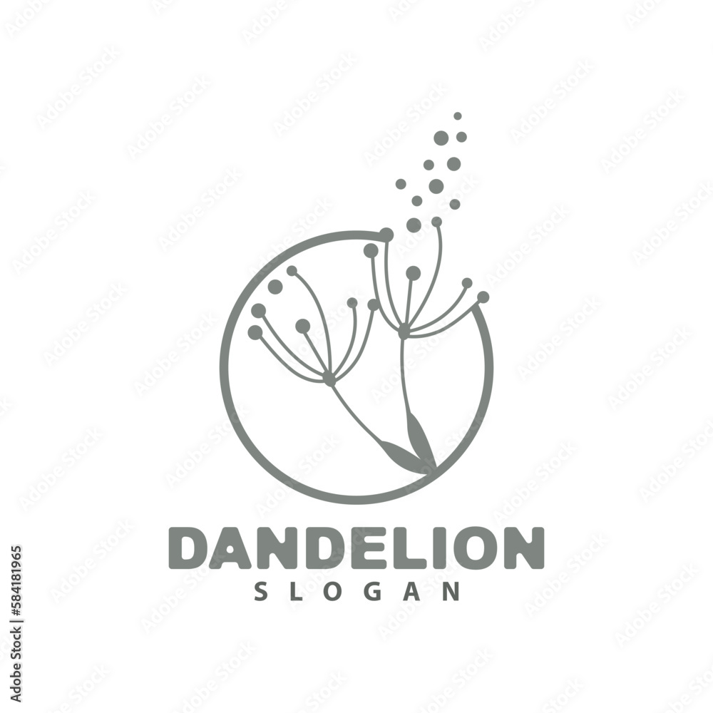Dandelion Flower Vector, Flower Plant Illustration Icon, Dendelion Logo ...