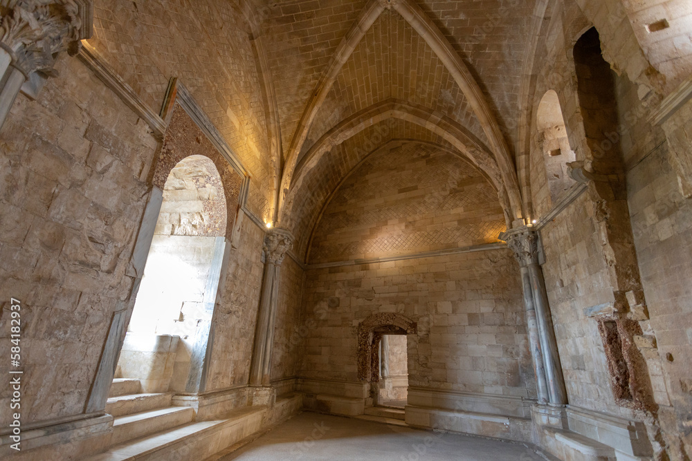 Foto de ANDRIA, ITALY, JULY 8. 2022 - Inner of Castel del Monte, built ...