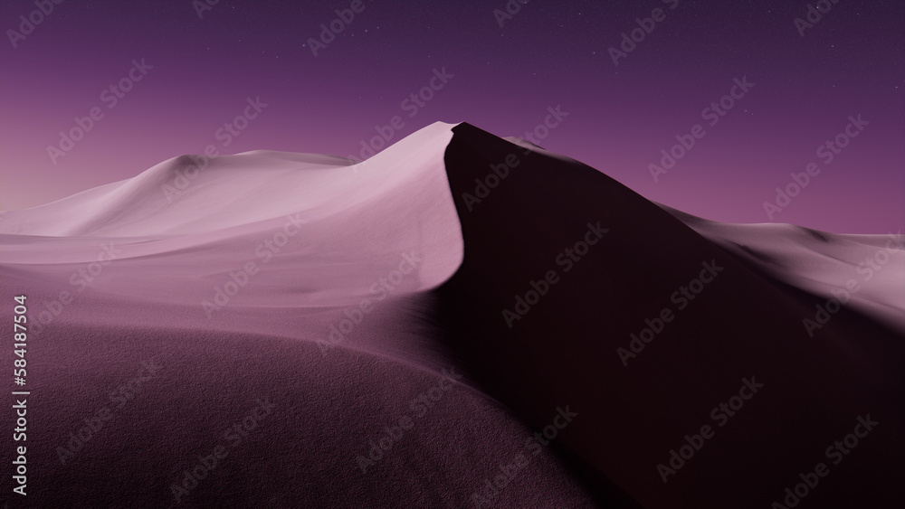 Rolling Sand Dunes form a Surreal Desert Landscape. Night Wallpaper ...
