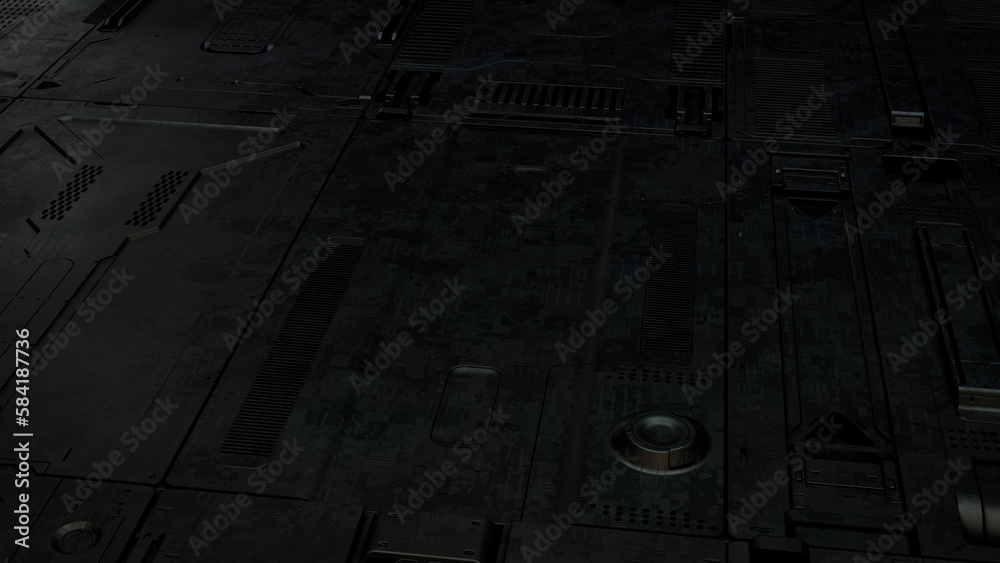 Black, Tech Background with Futuristic 3D Panels. Dark, Sci-Fi style ...