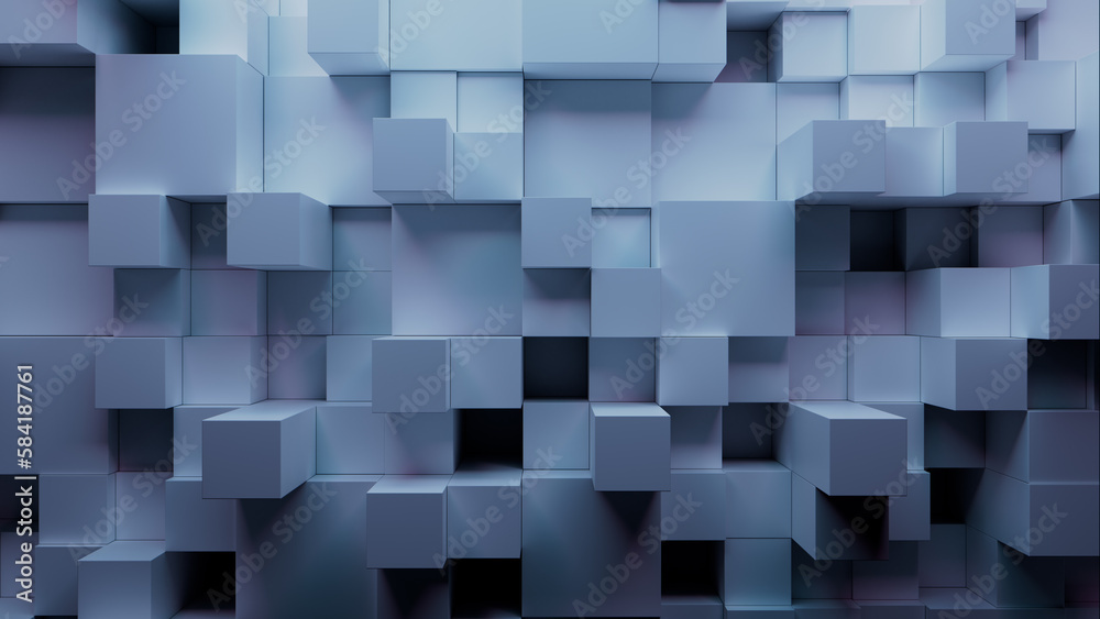 Perfectly Arranged Multisized Cube Wall. Grey, Innovative Tech ...