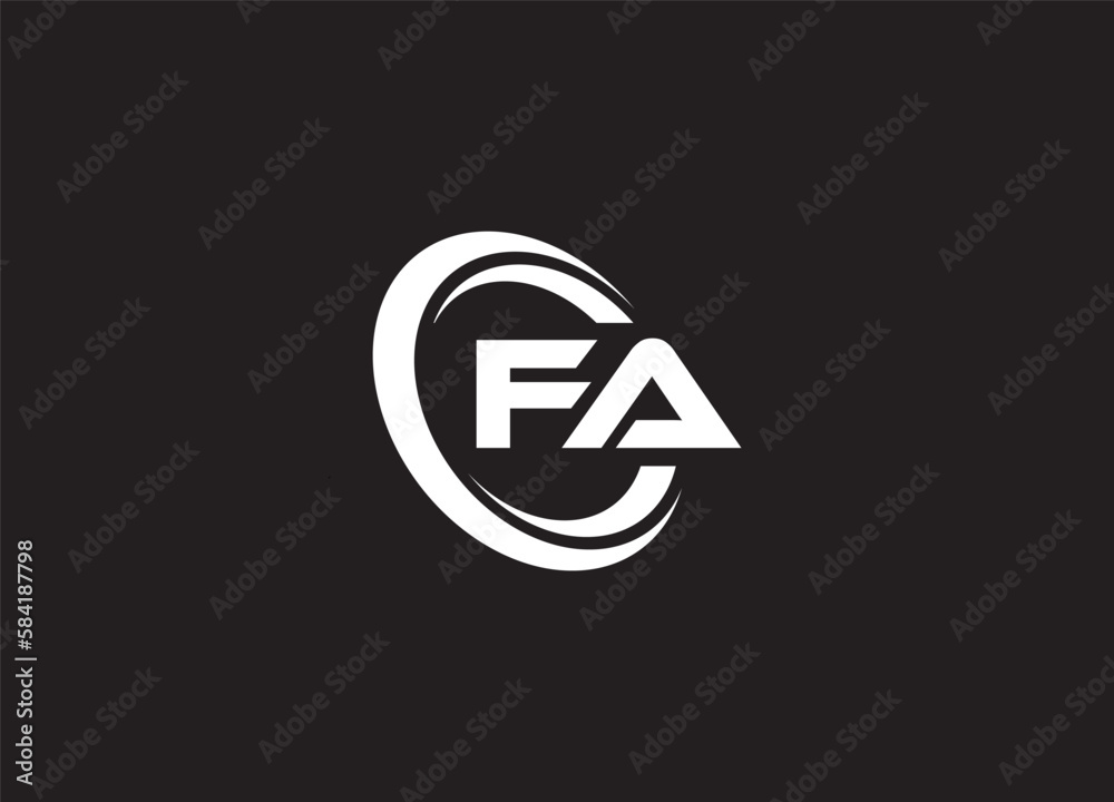 Alphabet letters monogram logo icon FA design Stock Vector | Adobe Stock