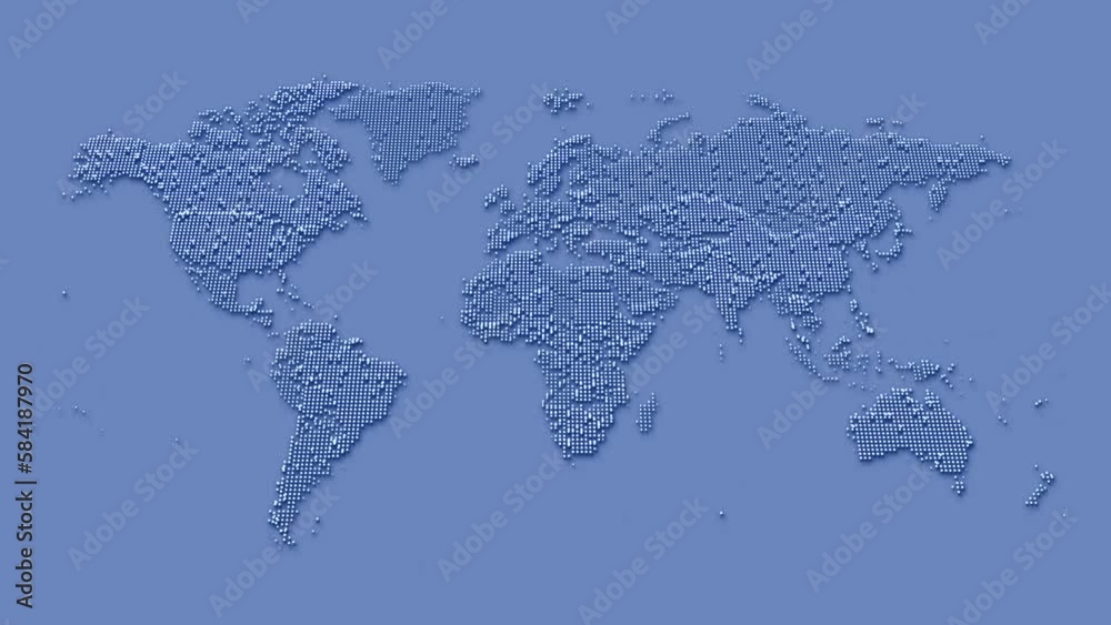 Dots world map. seamless loop. digital world map. Big data and cloud ...