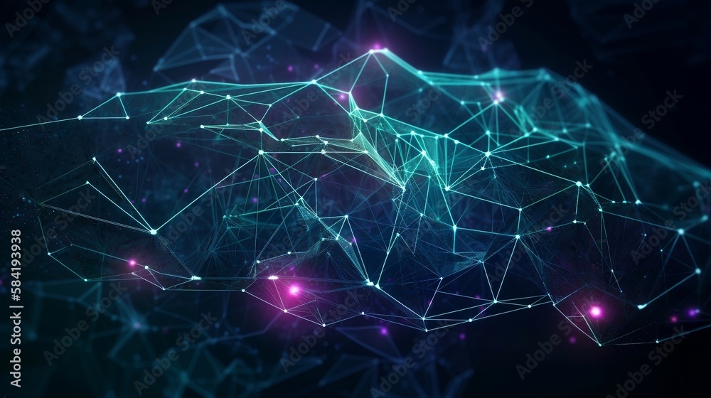 web3 technology representing the polygon network and showing ...