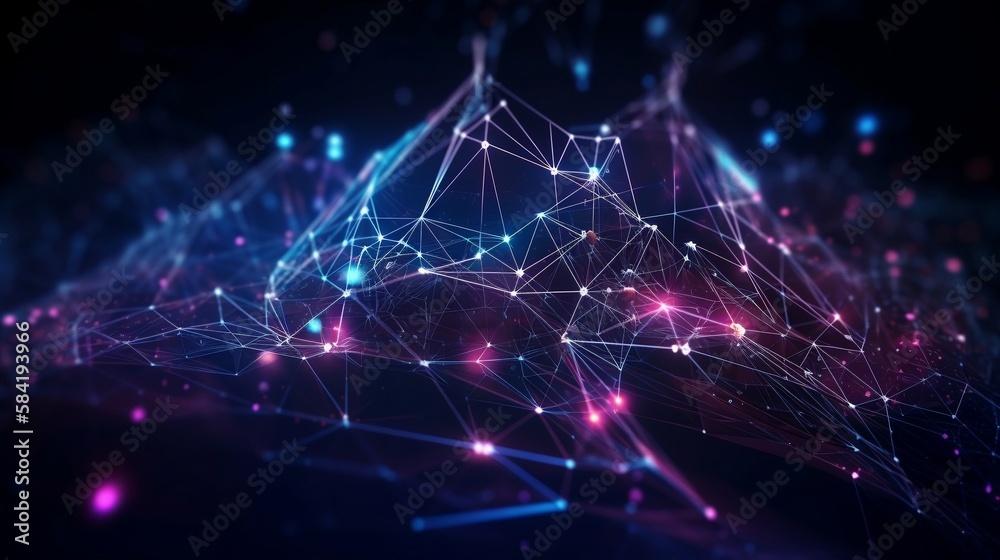 web3 technology representing the polygon network and showing ...
