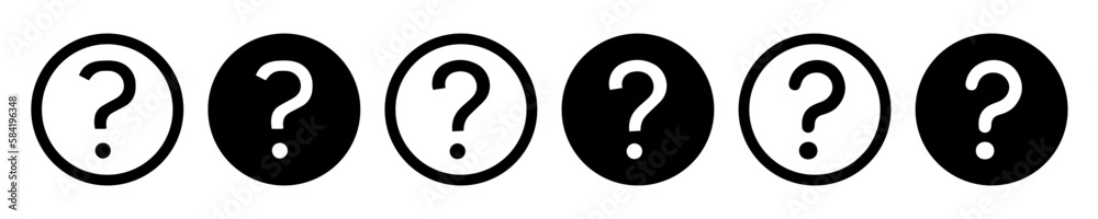 Vetor de Question mark icon. Outlined Help vector symbol. faq sign for ...