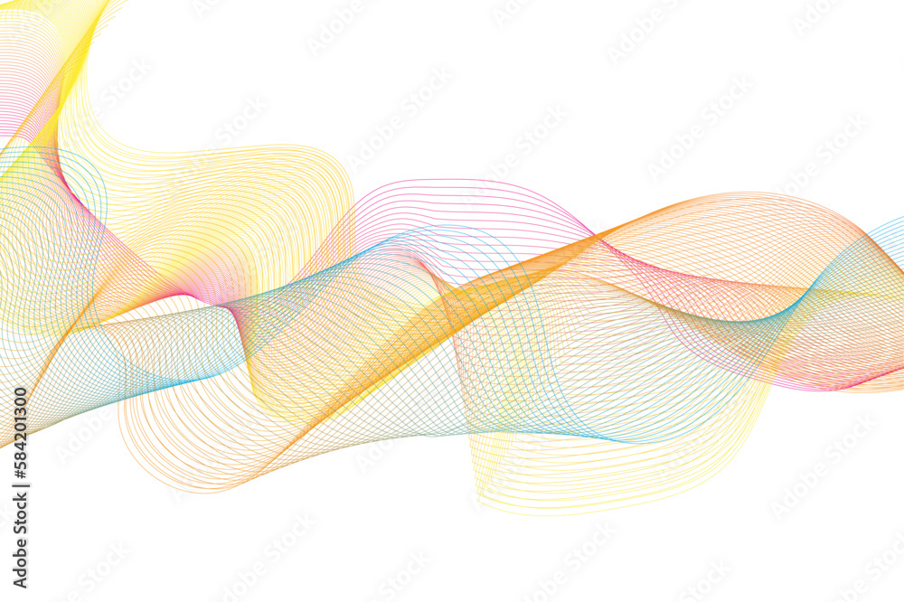 Abstract colorful blend wave lines on transparent background. Modern ...