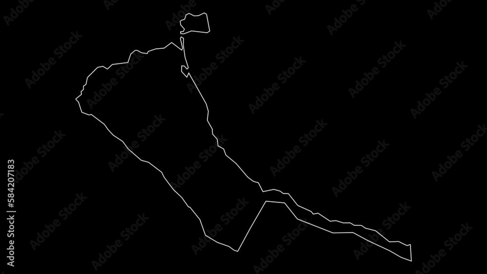 Rivas department map of Nicaragua outline animation Stock Video | Adobe ...