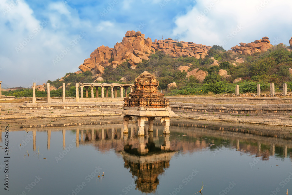 Pushkarni an ancient step well and water reservoir at Vijaya Vittala ...
