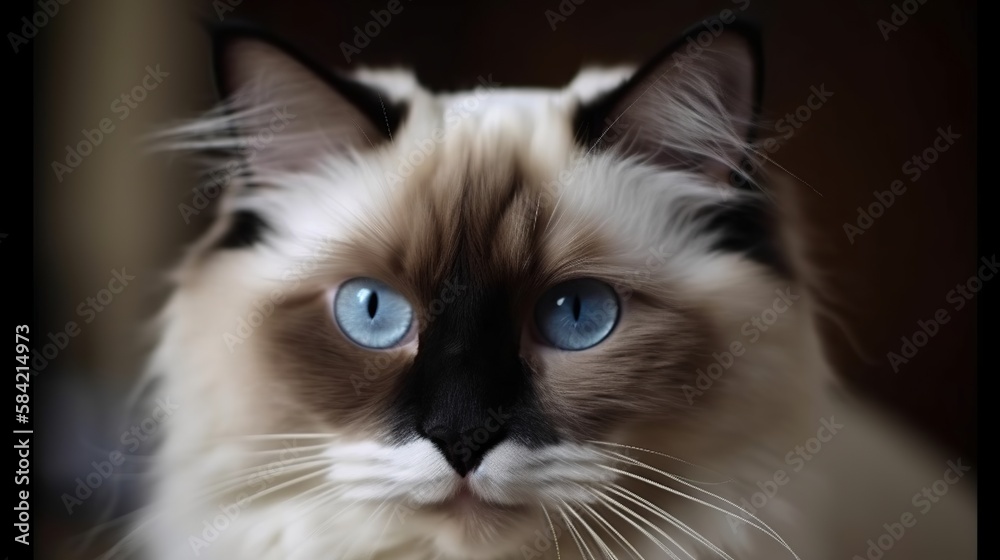 Beautiful Ragdoll Cat. A Portrait of Grace and Adventure. Stock ...