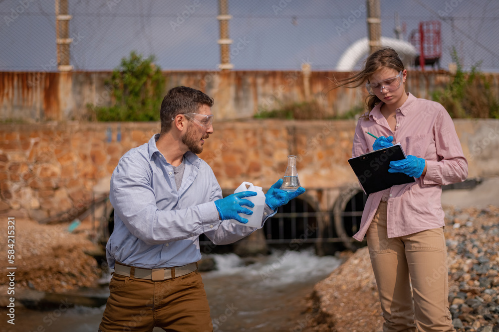 Scientist analysis professional wearing glasses and safety glove under ...