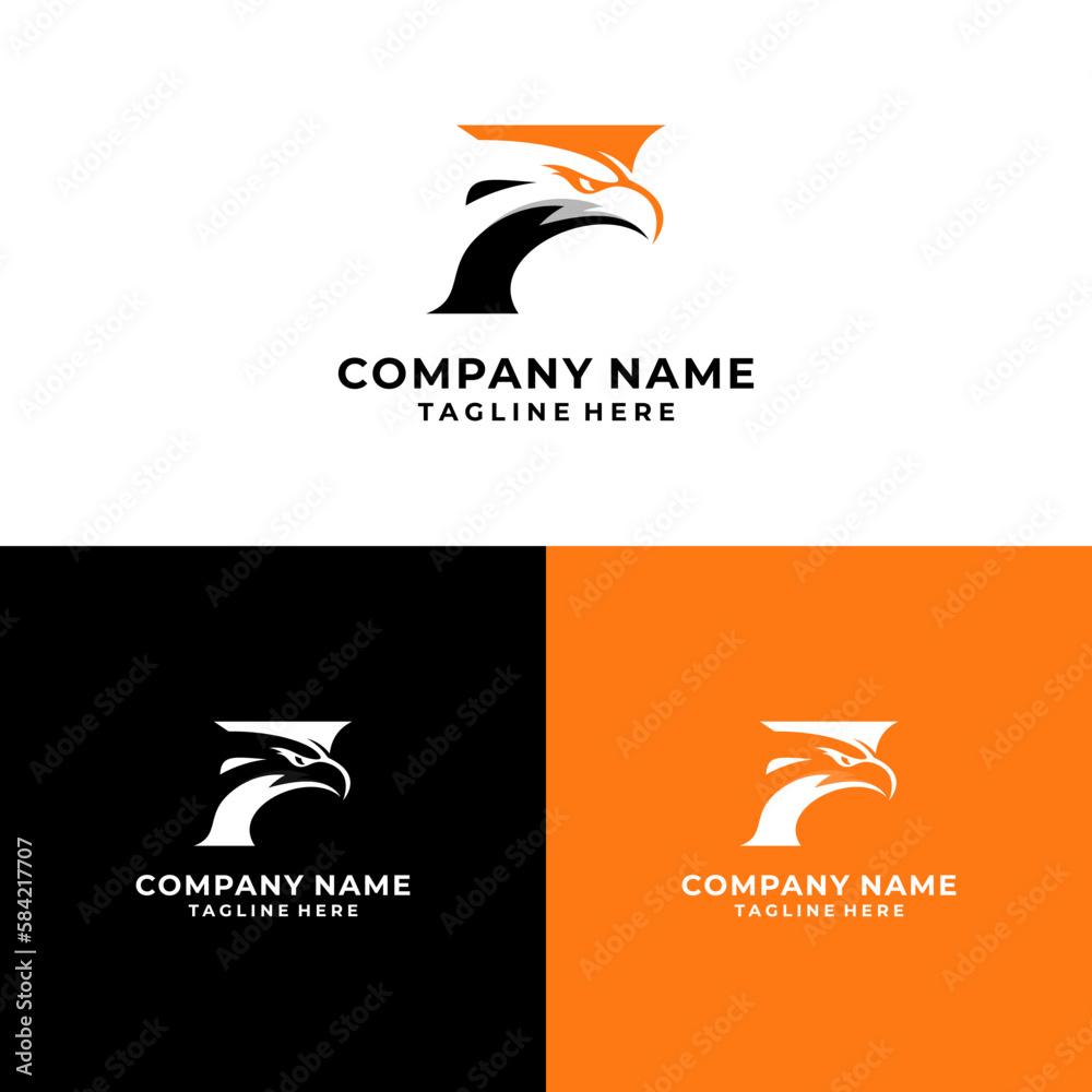 letter f falcon eagle head logo sign design Stock Vector | Adobe Stock