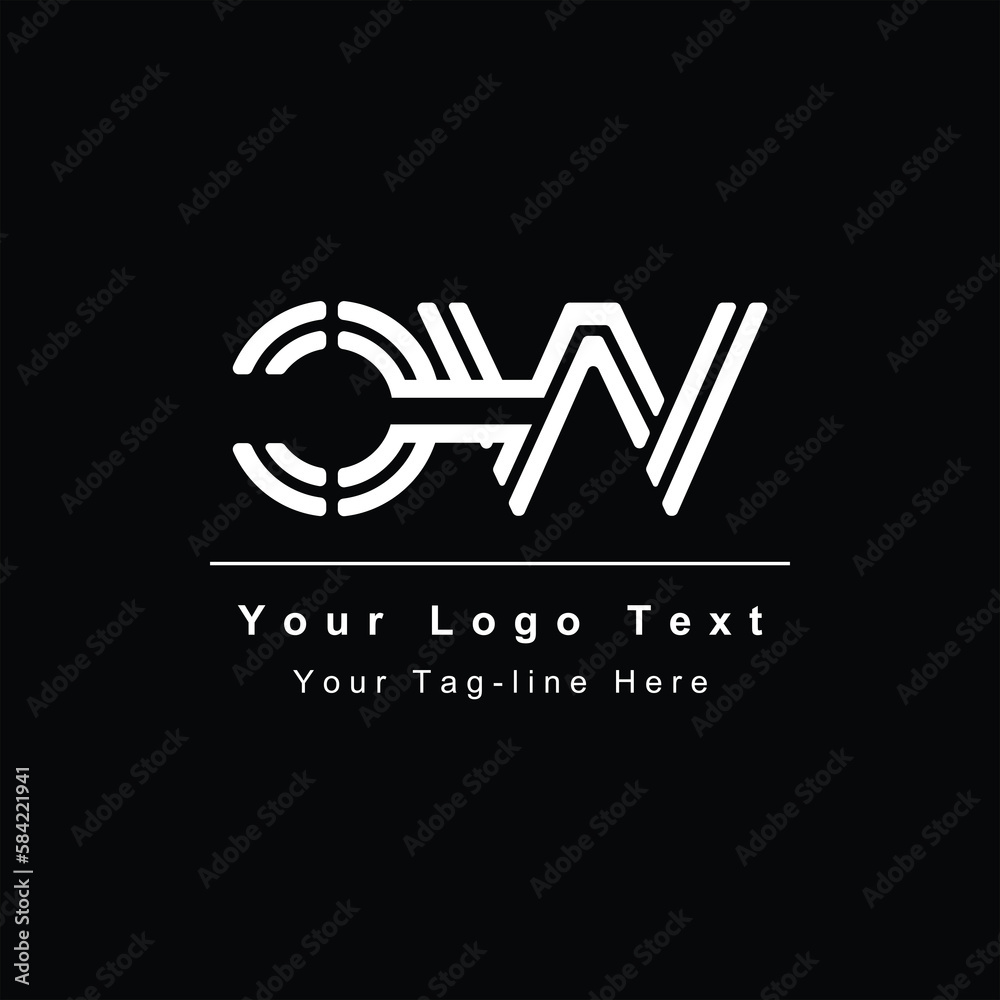 Premium Initial Letter CW logo design. Trendy awesome artistic black ...