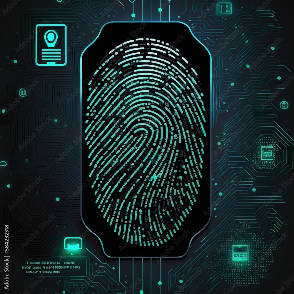 Fingerprint security protection of digital database expressing scan ...