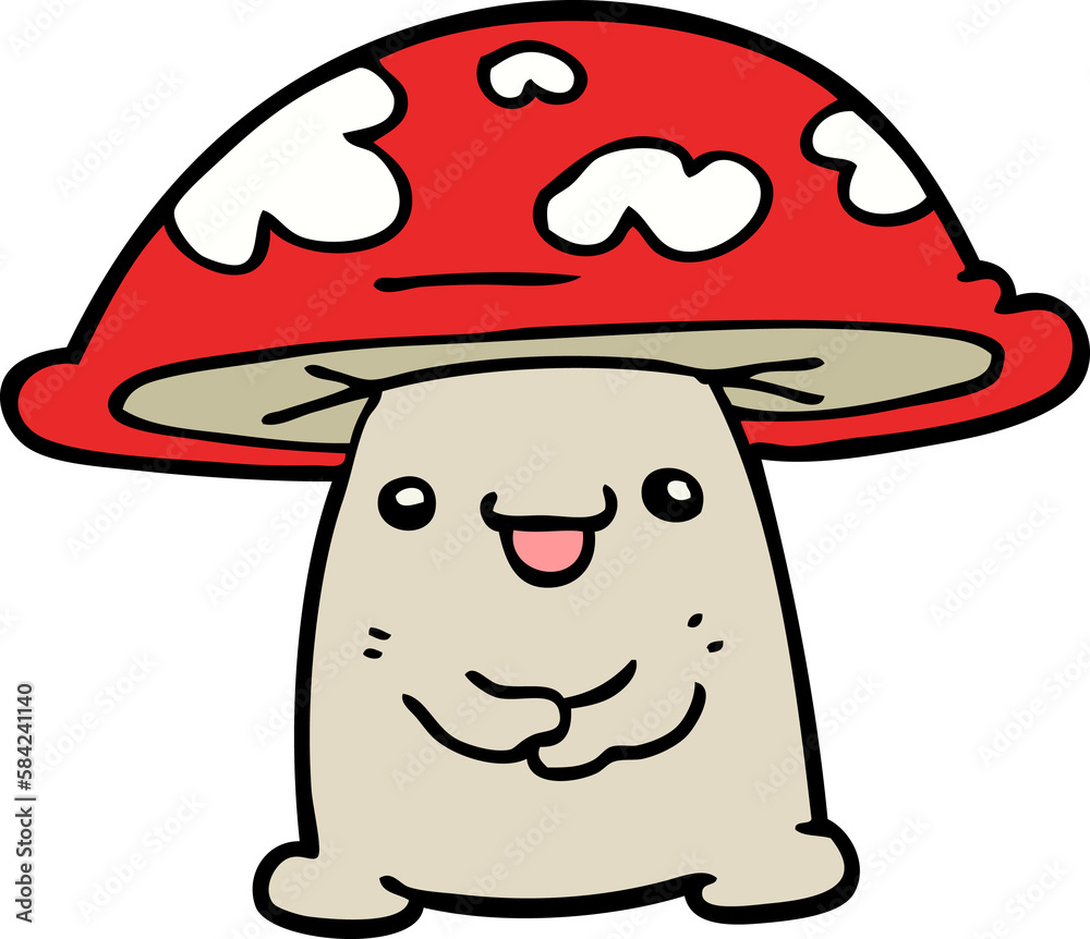 cartoon mushroom character Stock Illustration | Adobe Stock