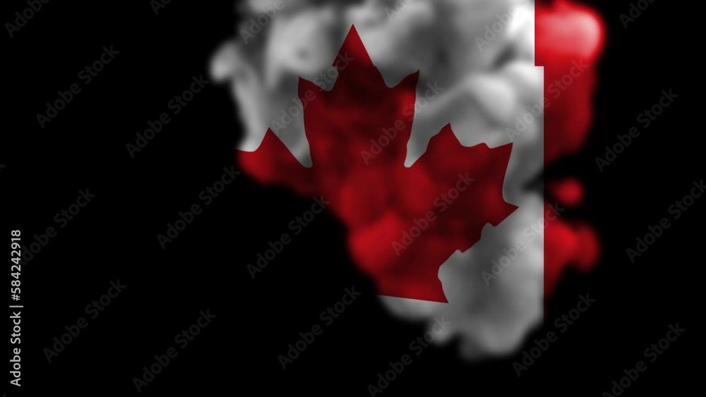Animation of revealing a flag of Canada, the national flag of Canada ...
