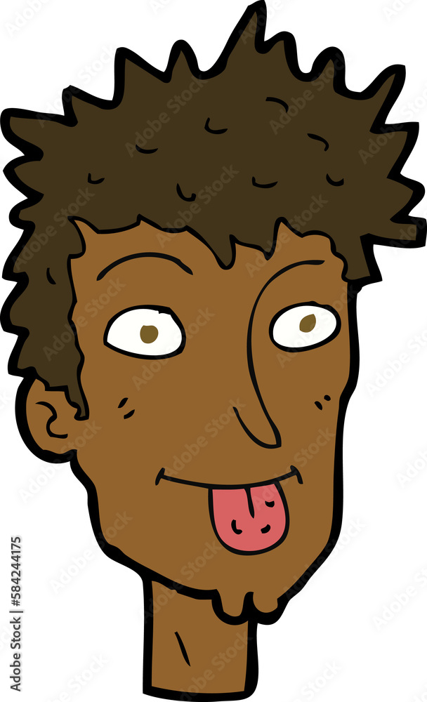 cartoon man sticking out tongue Stock Illustration | Adobe Stock